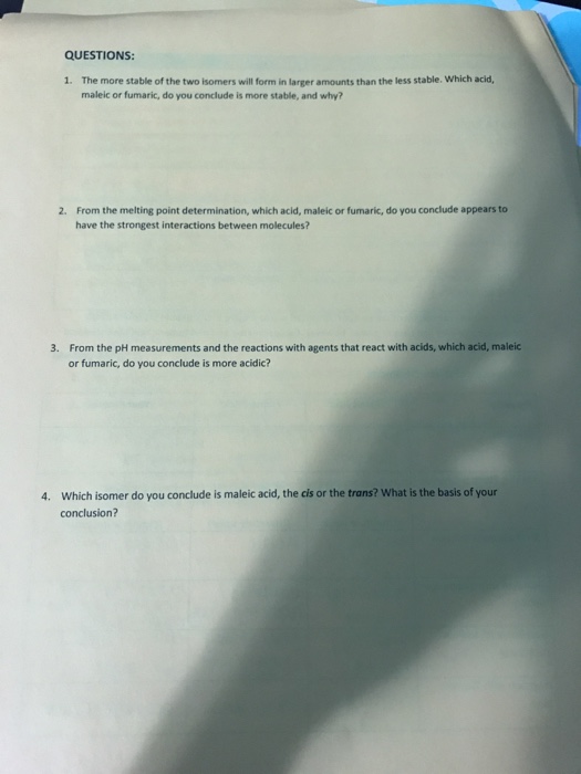 Solved PROPERTIES OF CIS-TRANS ISOMERS OBJECTIVES: To | Chegg.com