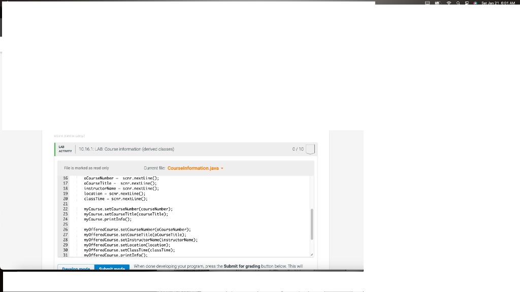Solved 10.16 LAB: Course information (derived classes) Given | Chegg.com