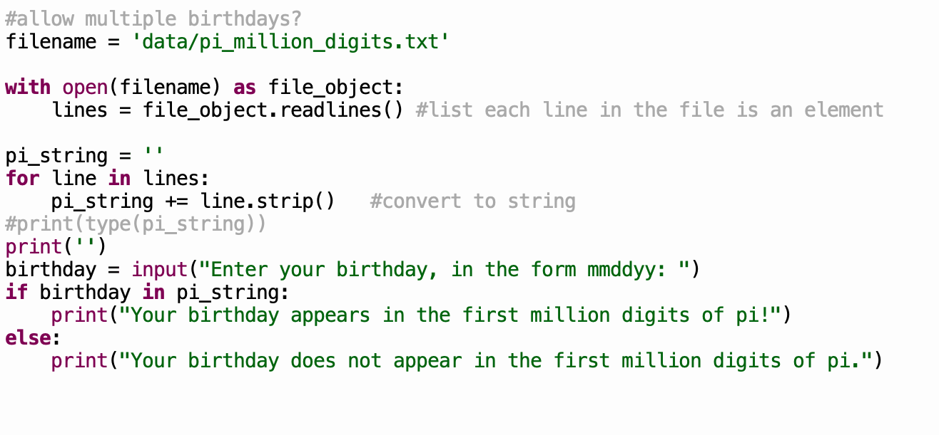 Solved Python Q6.) Pi birthday Rewrite pybirthdayonce.py so | Chegg.com