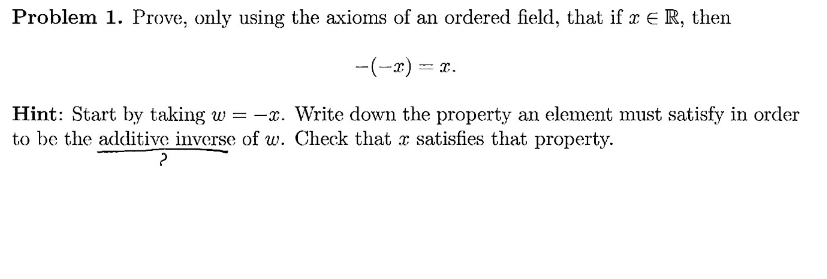 Solved Problem 1. ﻿Prove, only using the axioms of an | Chegg.com