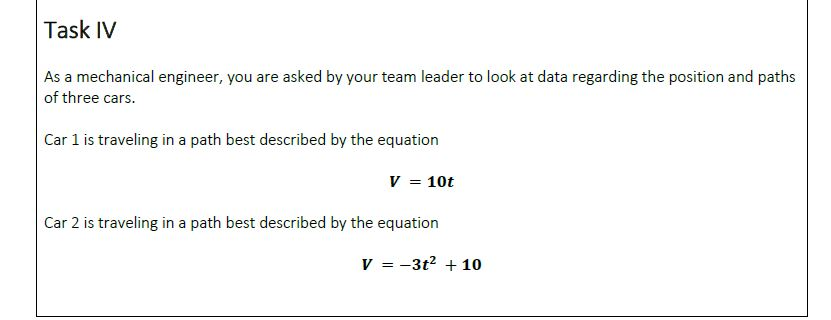 Solved Task IV As a mechanical engineer, you are asked by | Chegg.com