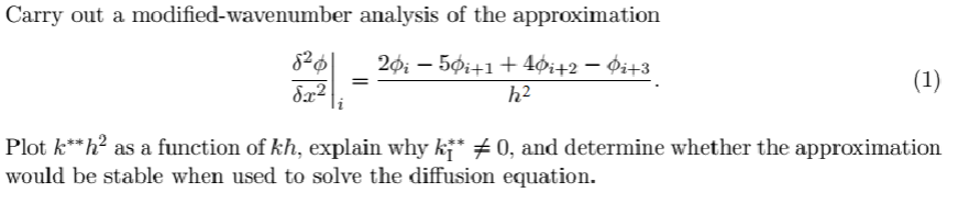 Solved Carry out a modified-wavenumber analysis of the | Chegg.com