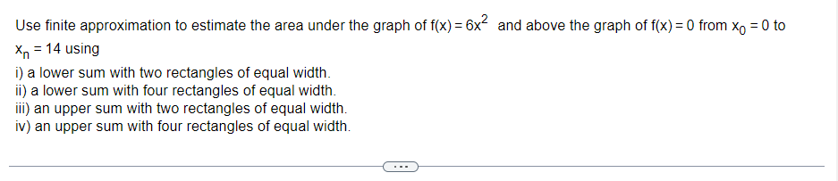 Solved Use finite approximation to estimate the area under | Chegg.com