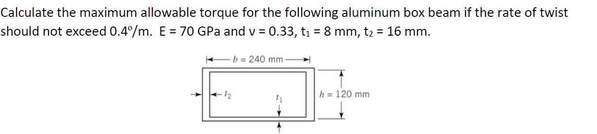 Solved Calculate the maximum allowable torque for the | Chegg.com