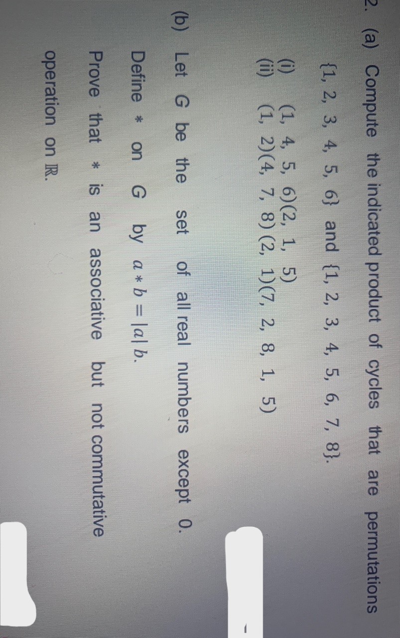 Solved (a) Compute the indicated product of cycles that are | Chegg.com