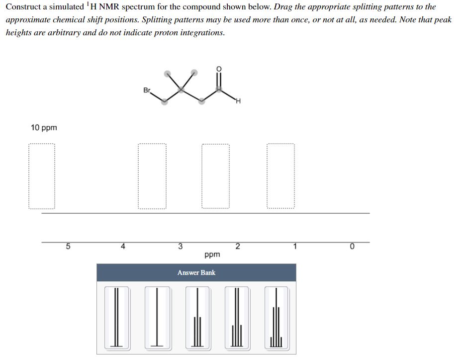 Solved Construct a simulated H1 NMRH1 NMR spectrum for the | Chegg.com