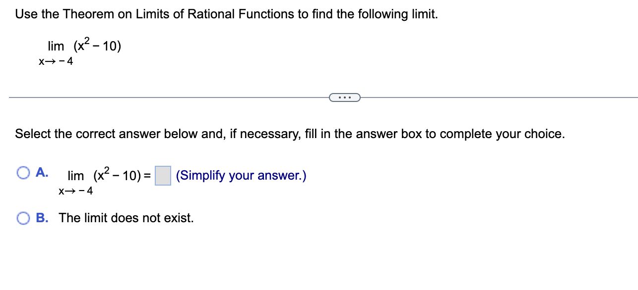 Solved Use the Theorem on Limits of Rational Functions to | Chegg.com