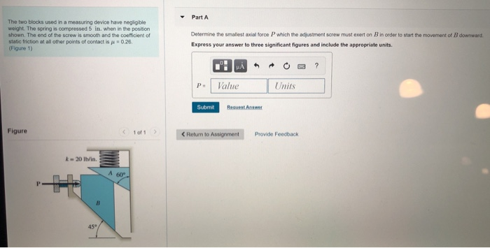 Solved Part A The two blocks used in a measuring device have | Chegg.com