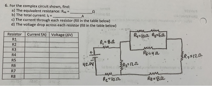 Solved 6. For the complex circuit shown, find: a) The | Chegg.com