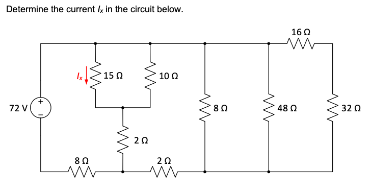 Solved Determine the current Ix in the circuit below. 162 4 | Chegg.com