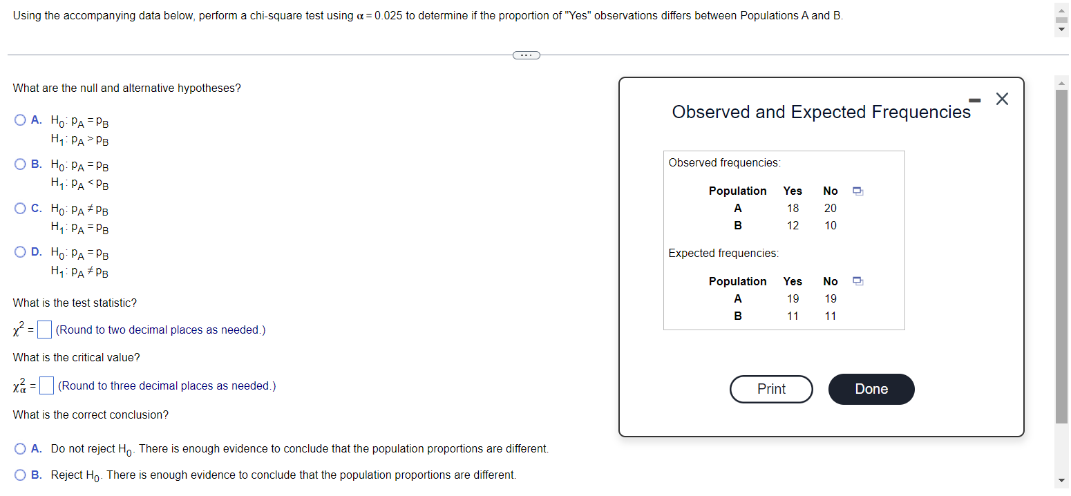 Solved Using the accompanying data below, perform a | Chegg.com