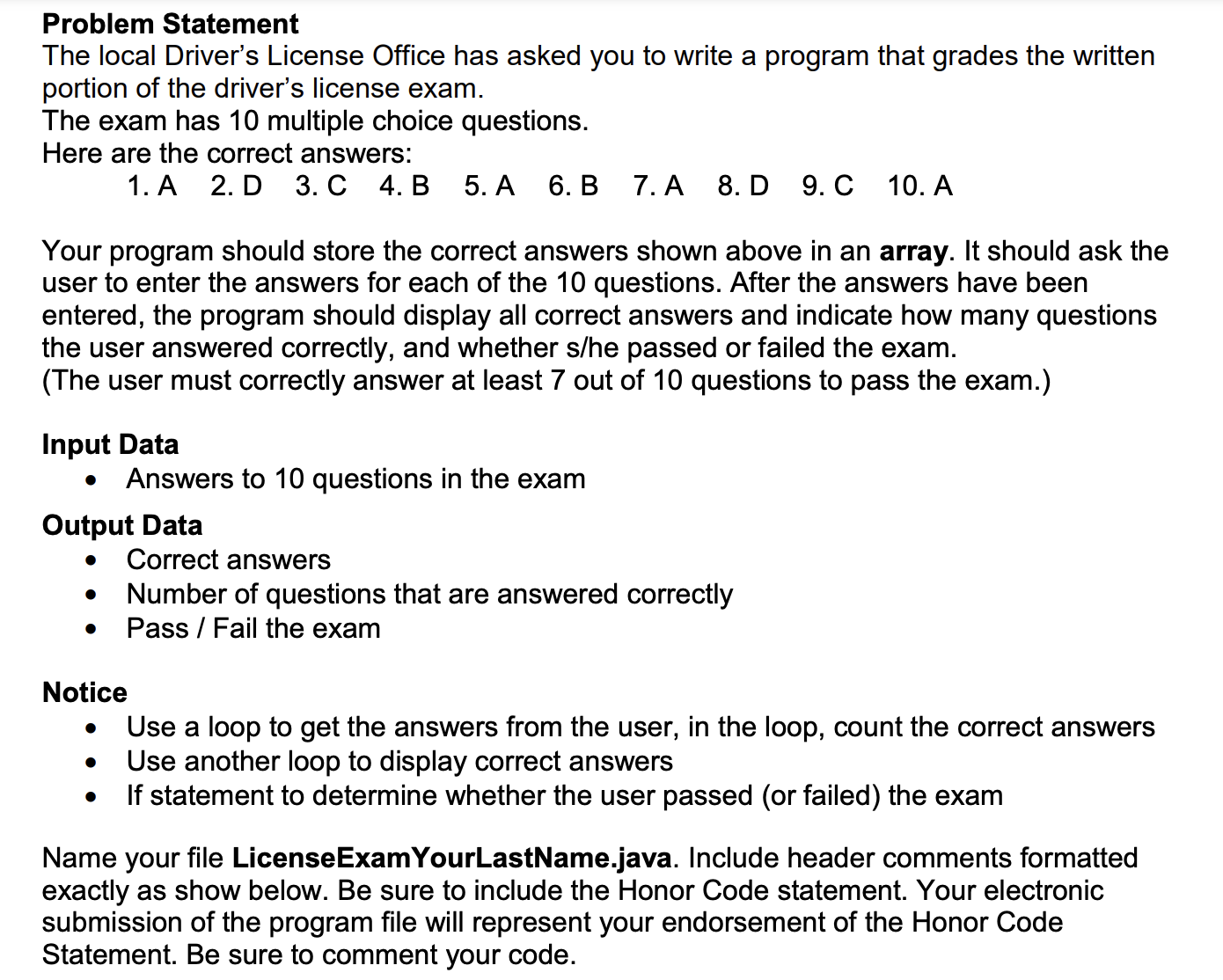 Solved Problem Statement The local Driver's License Office | Chegg.com