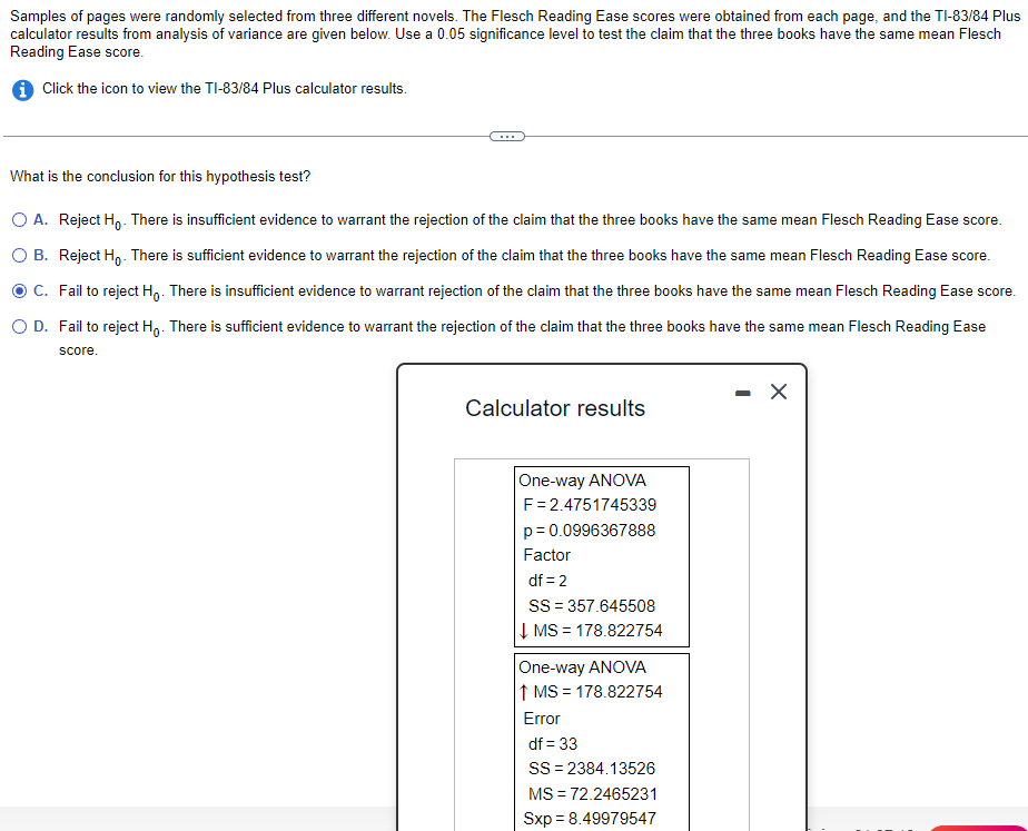 Solved Samples of pages were randomly selected from three | Chegg.com
