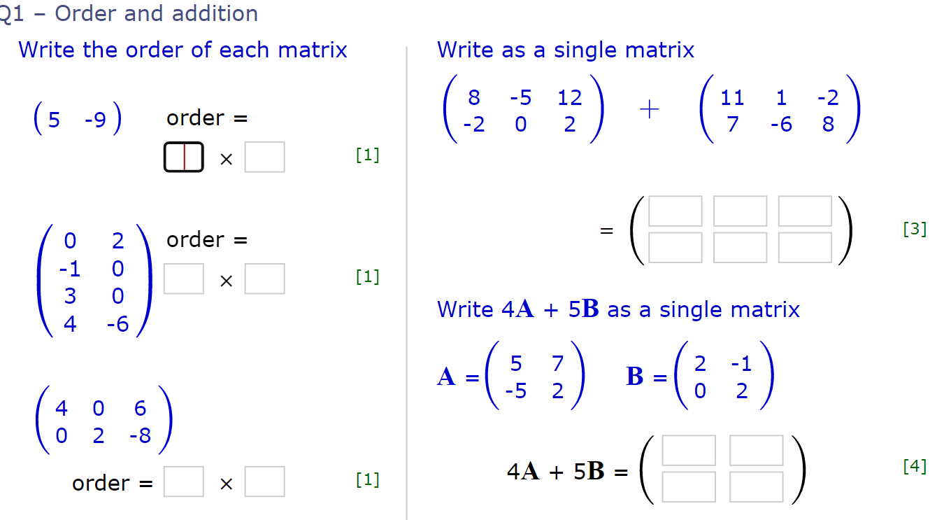 Solved Q1 - Order and addition Write the order of each | Chegg.com