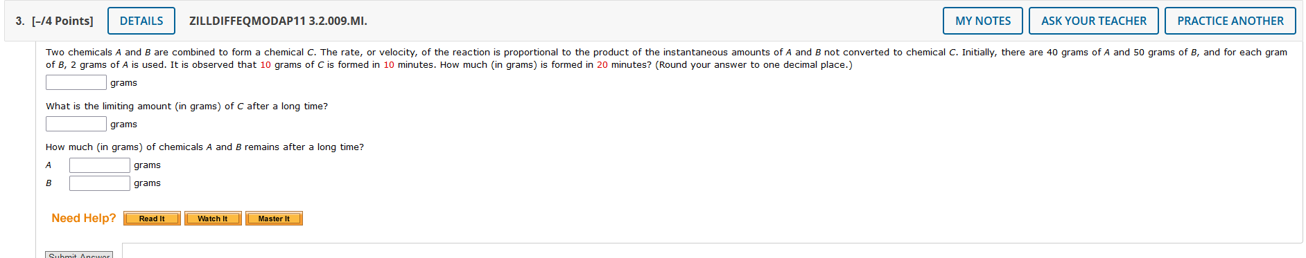 Solved of B,2 grams of A is used. It is observed that 10 | Chegg.com