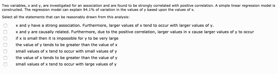 Solved Two variables, x and y, are investigated for an | Chegg.com