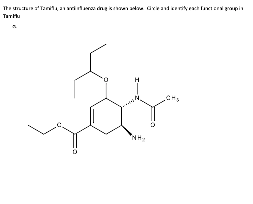 Solved The structure of Tamiflu, an antiinfluenza drug is | Chegg.com