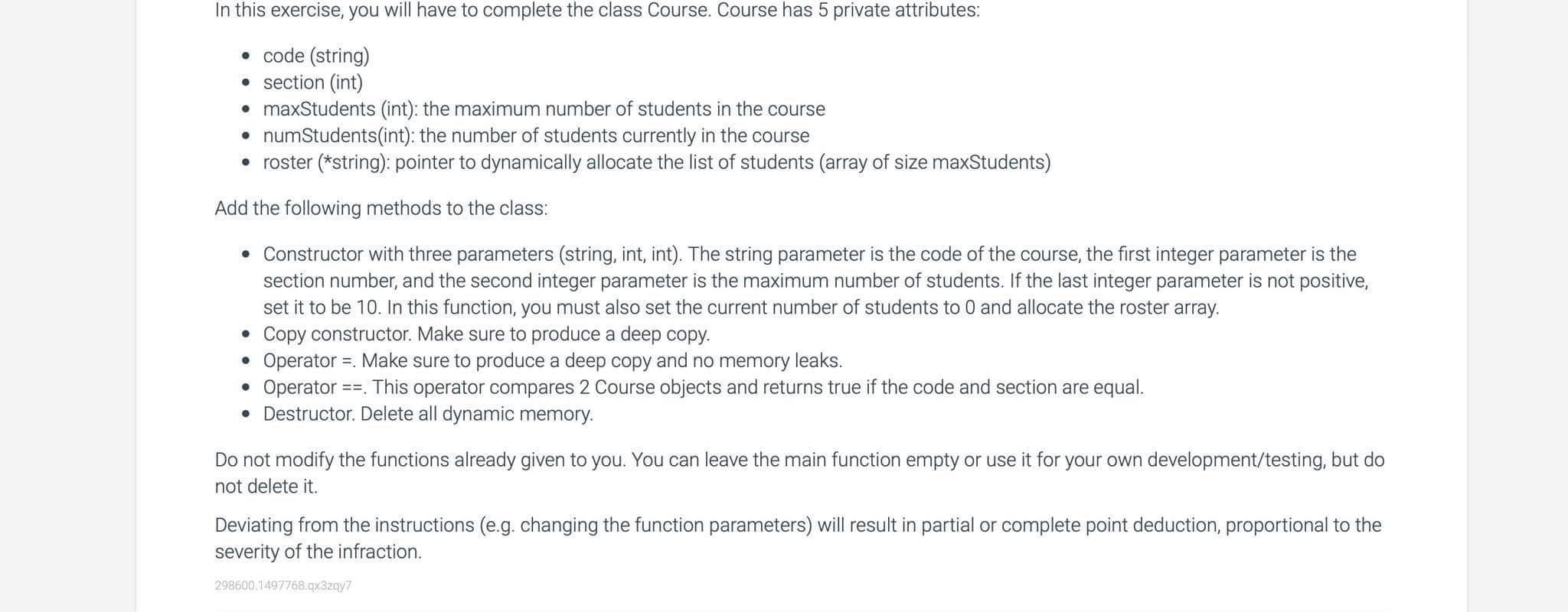 Solved Current file: course.h Load default template... 1 | Chegg.com