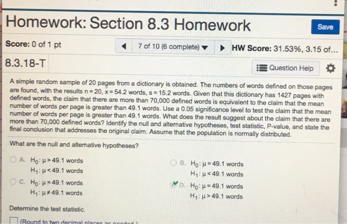 Solved Homework Section 8 3 Homework Score 0 Of 1 Pt