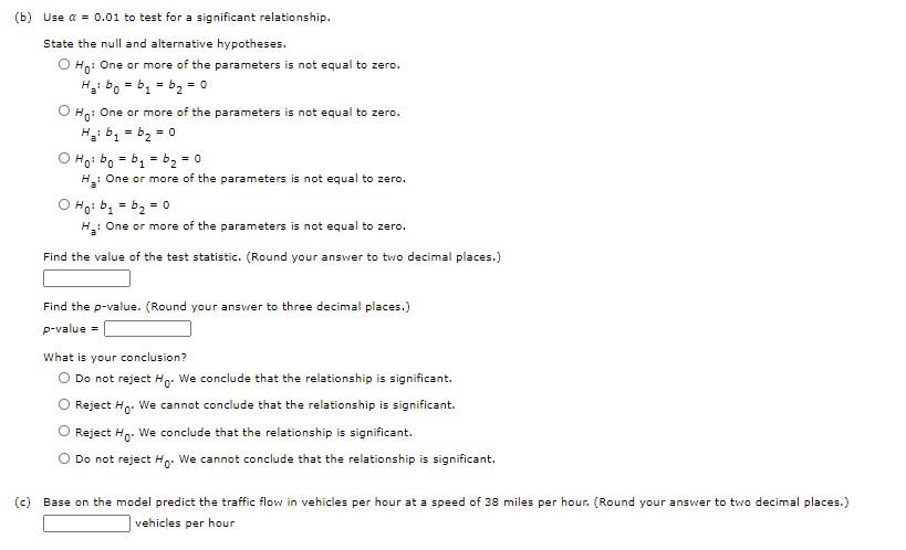Solved (b) Use a = 0.01 to test for a significant | Chegg.com
