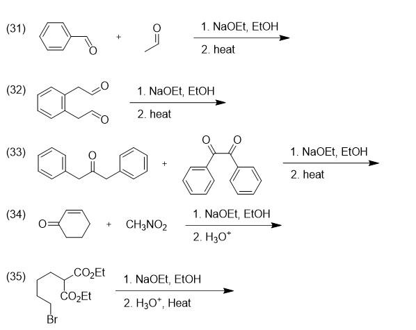 Solved (31) 1. NaOET, ETOH 2. heat (32) 1. NaOET, ETOH 2. | Chegg.com
