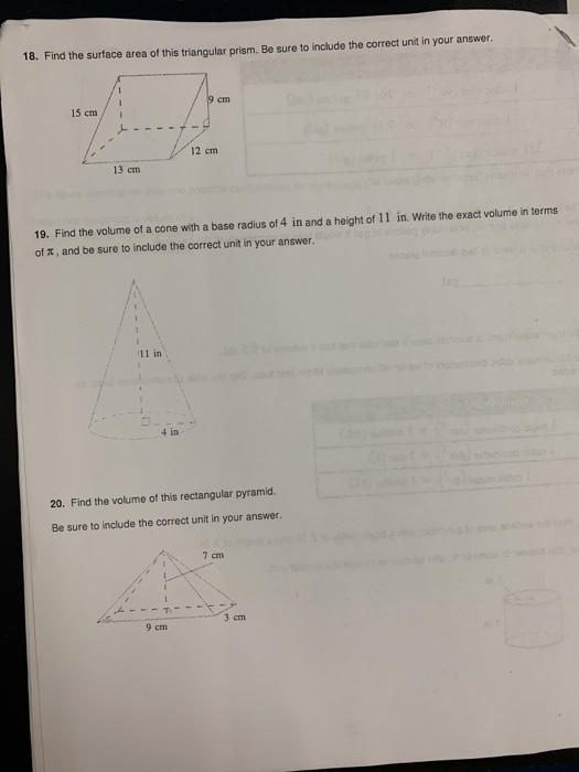 Solved 18. Find the surface area of this triangular prism. | Chegg.com