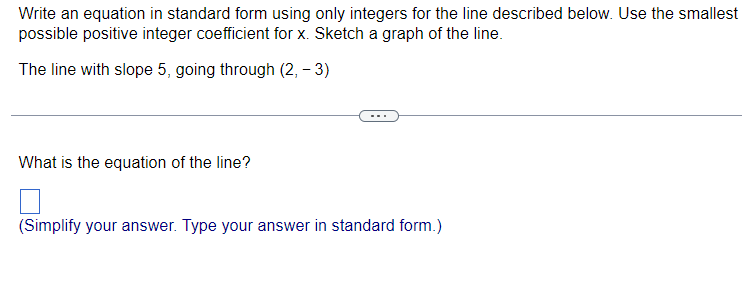 Solved Write an equation in standard form using only | Chegg.com
