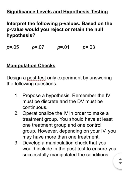 Solved Significance Levels and Hypothesis Testing Interpret | Chegg.com