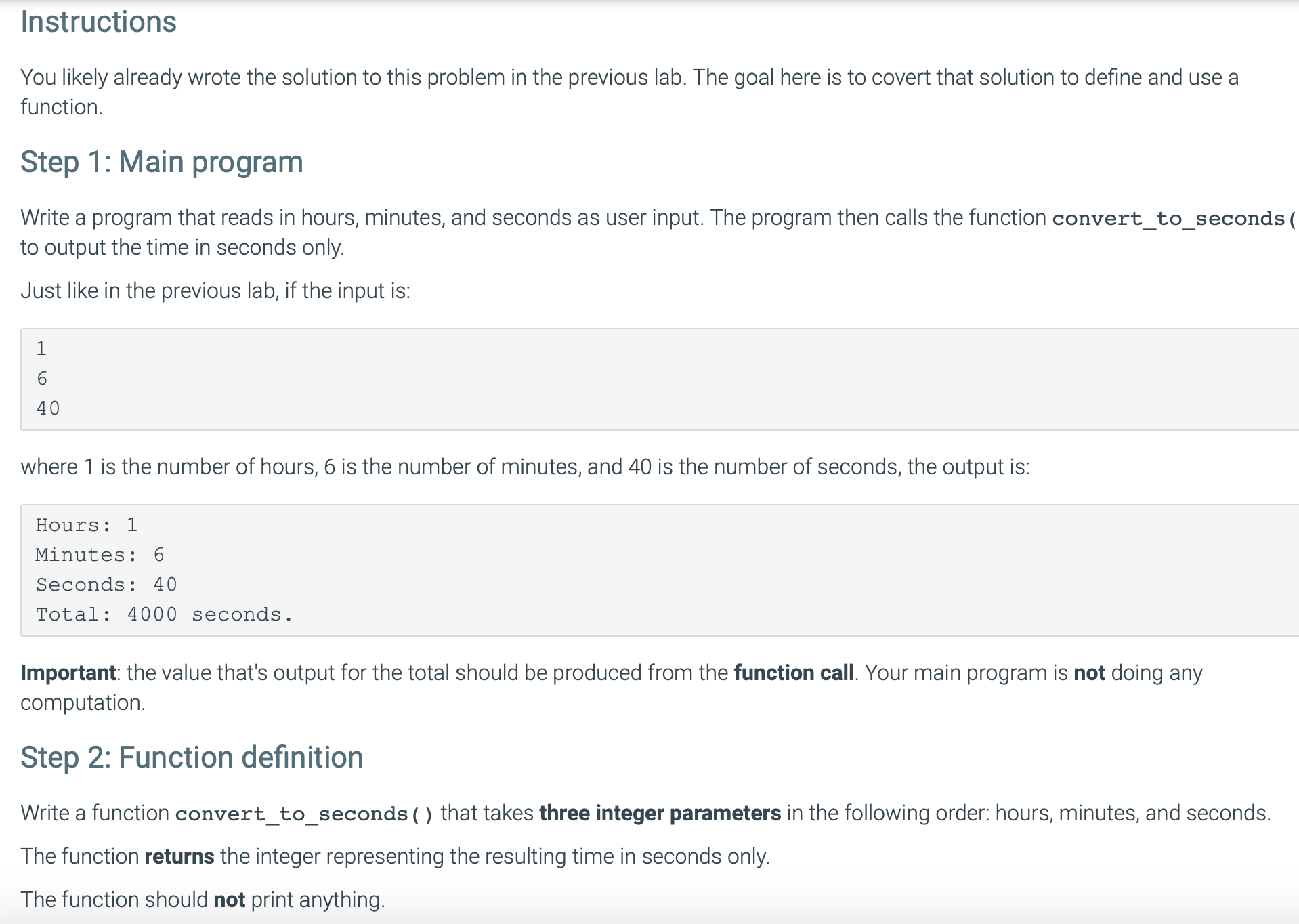 Solved Instructions You likely already wrote the solution to | Chegg.com
