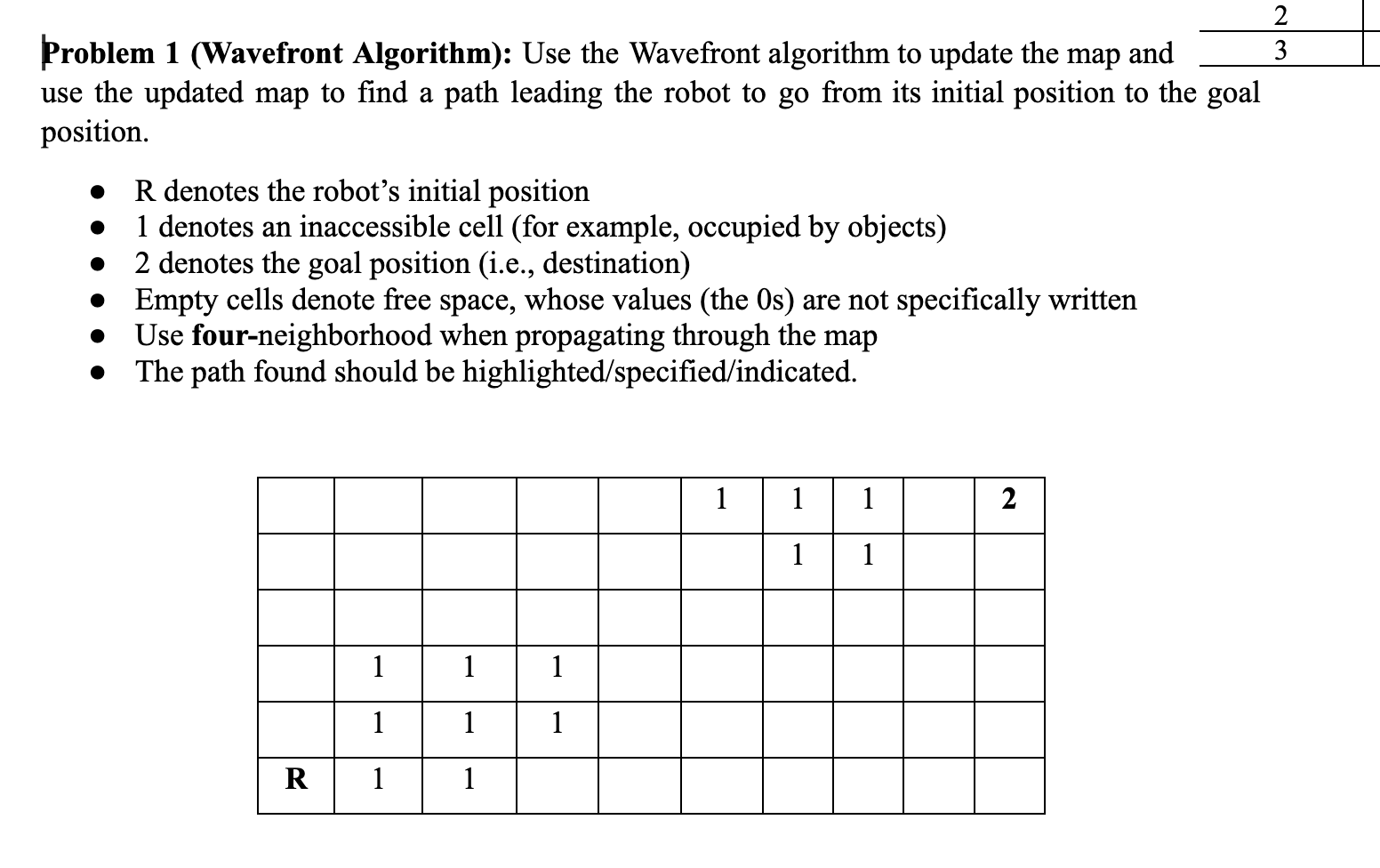 Problem 1 (Wavefront Algorithm): Use the Wavefront | Chegg.com