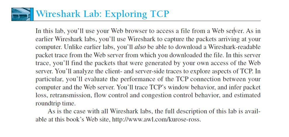 Wireshark Lab: Exploring TCP In this lab, you'll use | Chegg.com