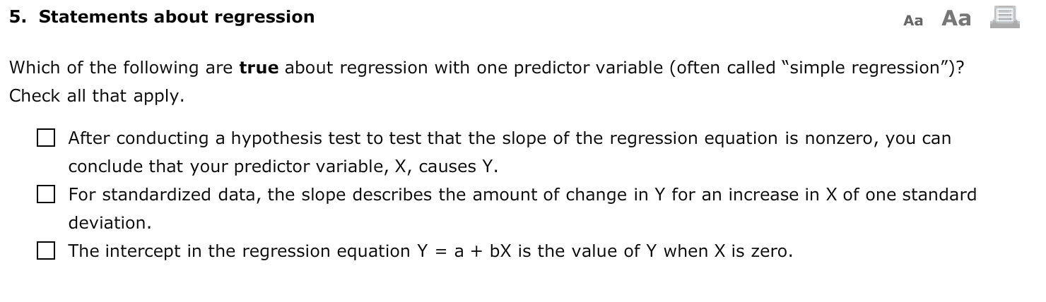 Solved 4. Correlation and regression Aa Aa Correlation and | Chegg.com
