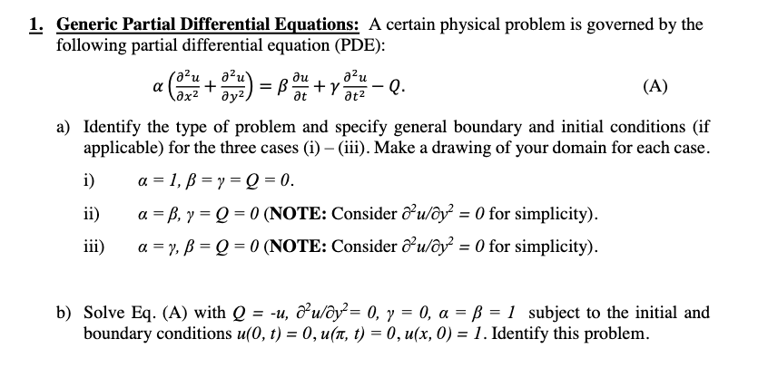 Solved A certain physical problem is governed by the | Chegg.com