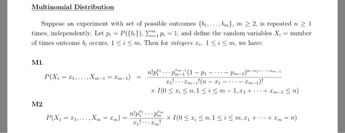 3. Refer to the Multinomial distribution M2 in SOME | Chegg.com