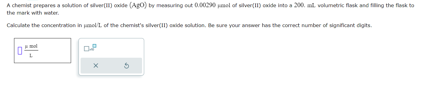 Solved A chemist prepares a solution of silver(II) oxide | Chegg.com