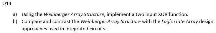 Solved Q14 a) Using the Weinberger Array Structure, | Chegg.com