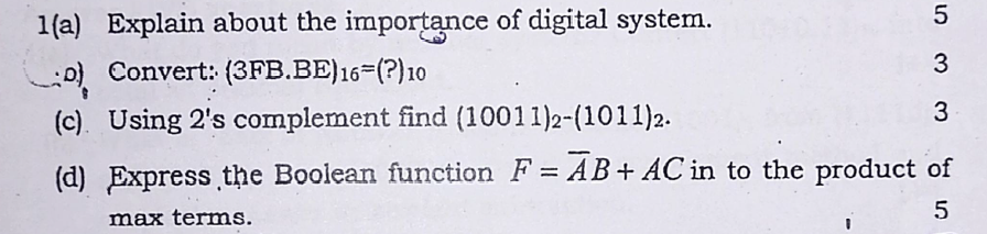 Solved Subject = digital logic please show in detail all | Chegg.com