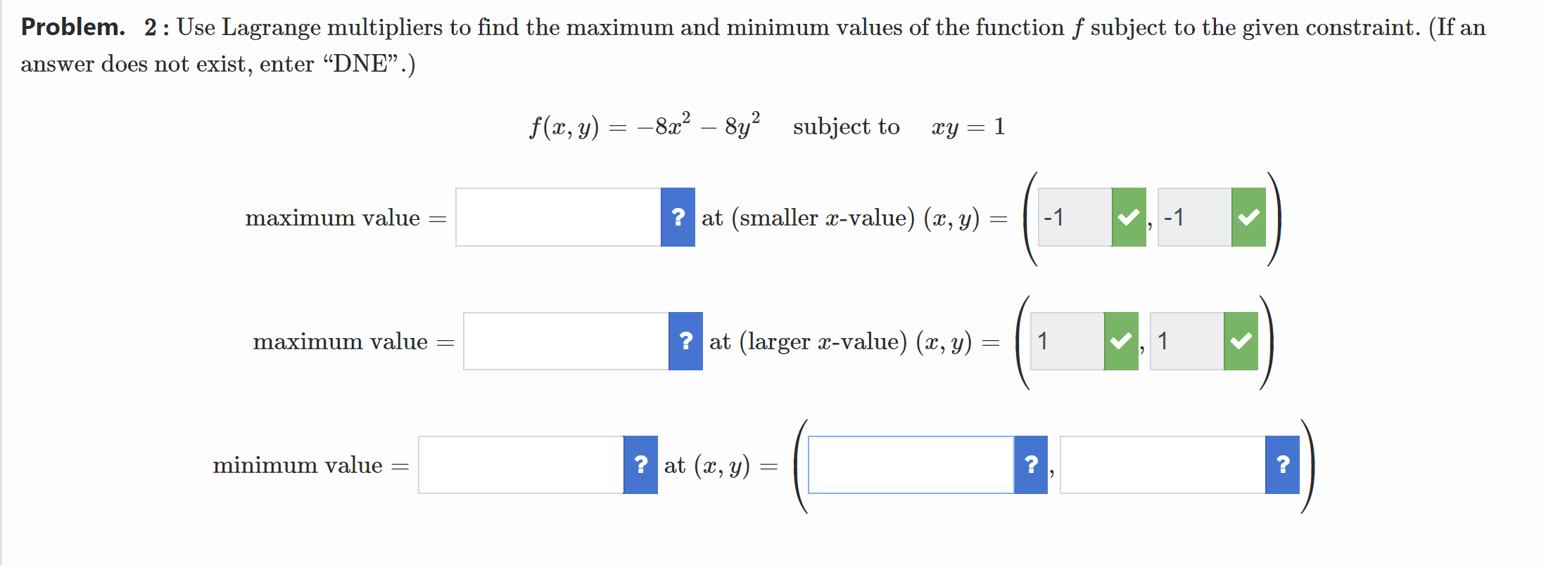 Solved Problem. 2 : Use Lagrange multipliers to find the | Chegg.com Solved Problem. 2 : Use Lagrange multipliers to find the | Chegg.com