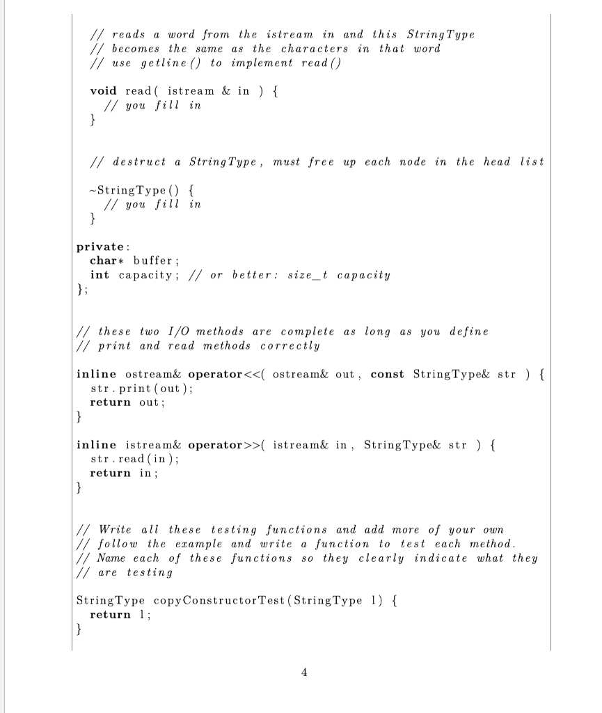 Continue to implement class my_str below. This class | Chegg.com