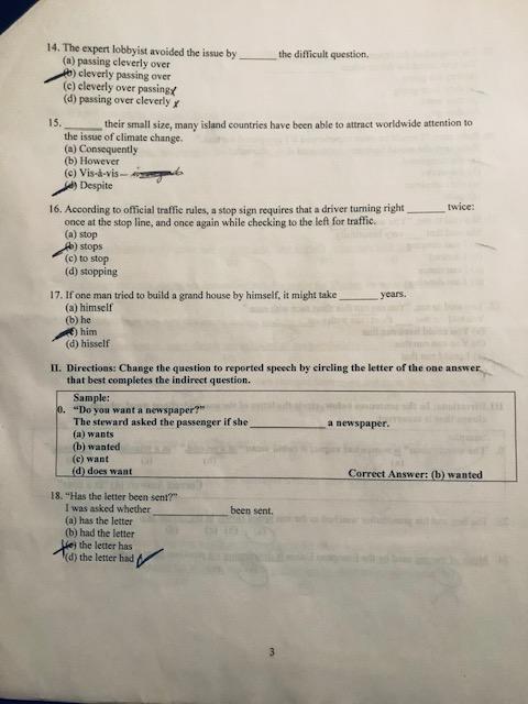 Solved English Test Version Multiple Choice (45 questions) | Chegg.com