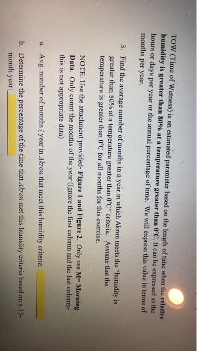 TOW (Time of Wetness) is an estimated parameter based | Chegg.com