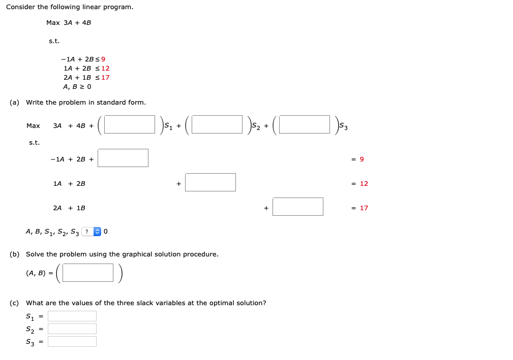 Solved Consider the following linear program. Max 3A + 4B | Chegg.com