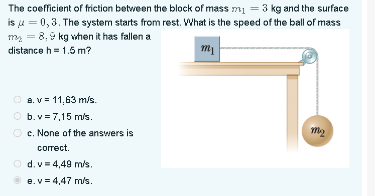 Solved The coefficient of friction between the block of mass | Chegg.com