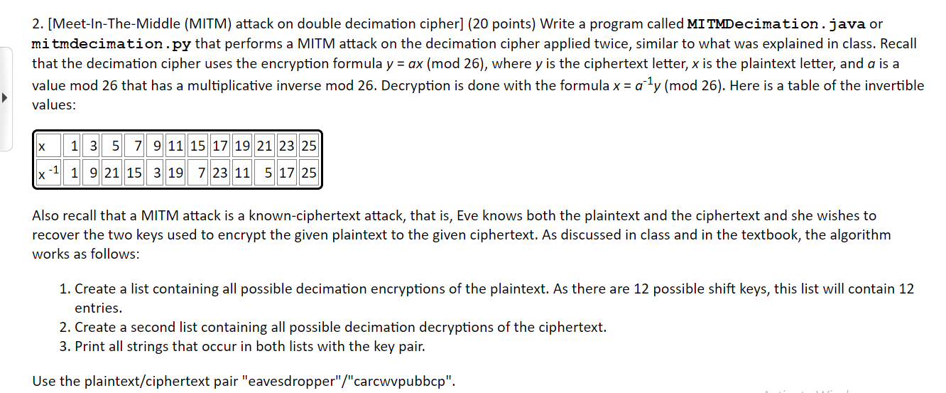 Solved 2. [Meet-In-The-Middle (MITM) attack on double | Chegg.com