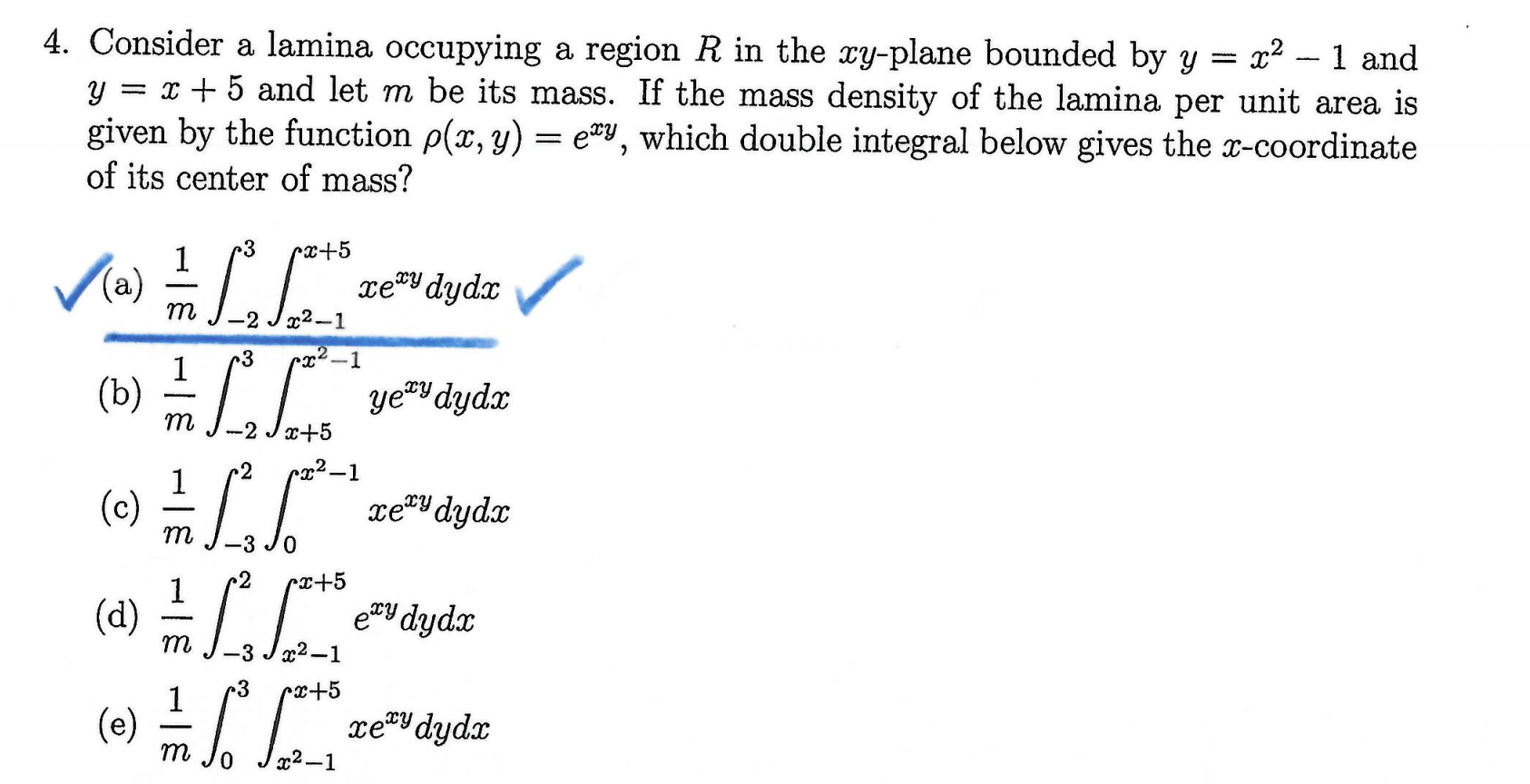 Solved 4. Consider a lamina occupying a region R in the | Chegg.com