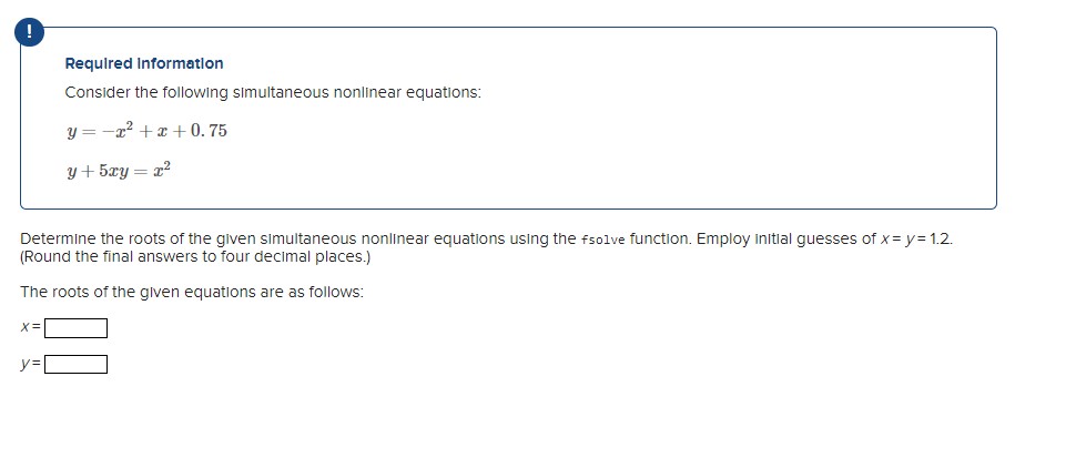 Solved Required Information Consider the following | Chegg.com