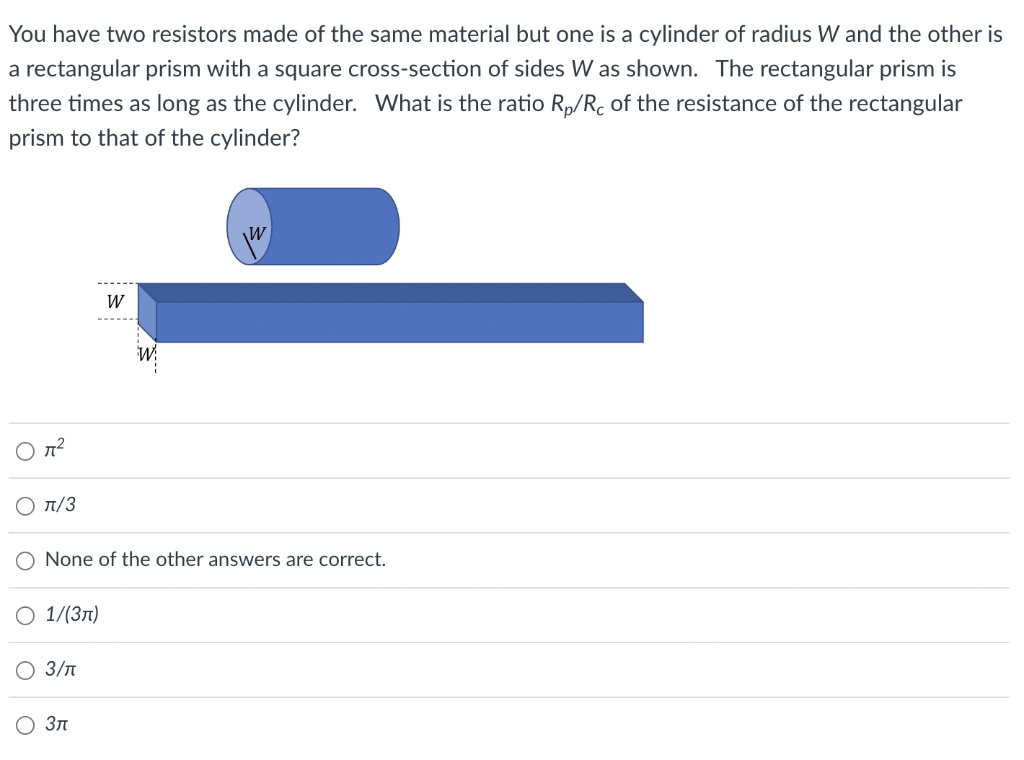 Solved You have two resistors made of the same material but | Chegg.com