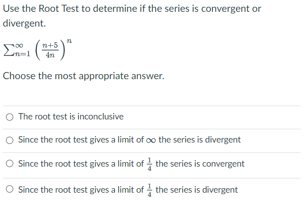Solved Use the Root Test to determine if the series is | Chegg.com