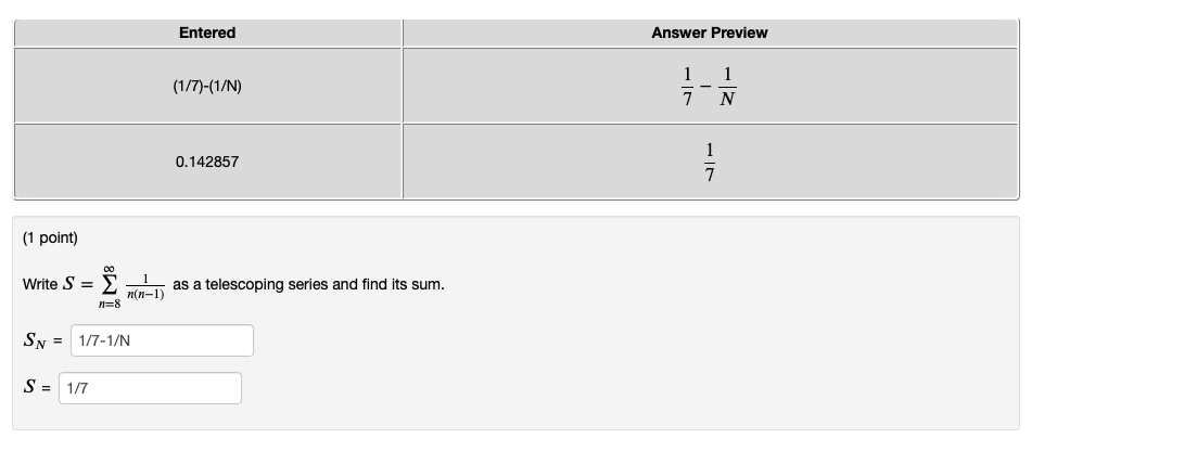 Solved Can someone help me find Sn the telescoping series | Chegg.com