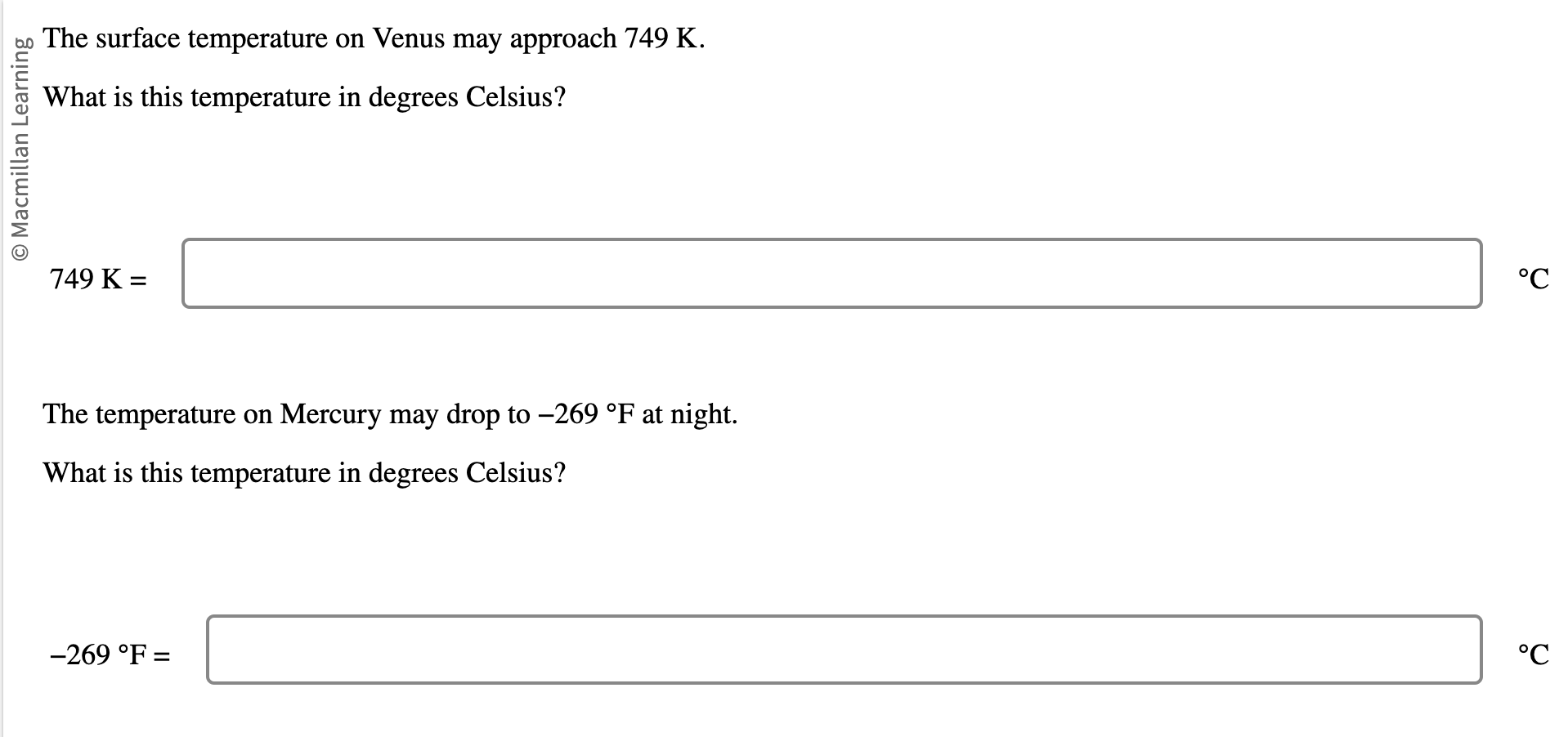 The surface temperature on Venus may approach | Chegg.com
